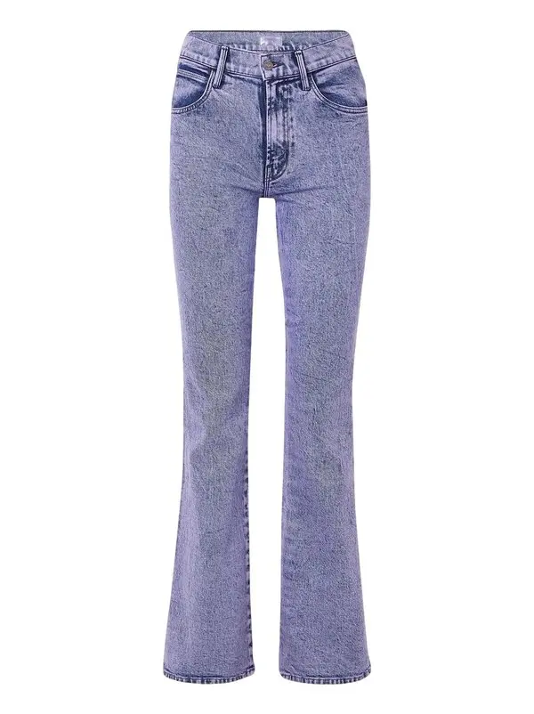 MOTHER The Desperado Heel High-rise Flared Jeans - Purple