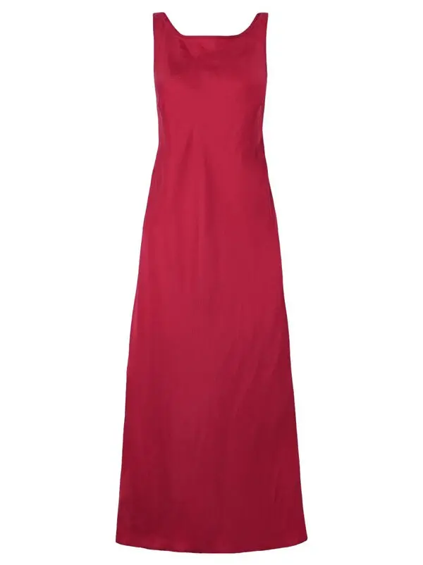 Le Kasha Tabuny Open-back Silk-satin Maxi Dress - Crimson
