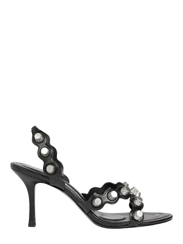 Alexander Wang Riot 85 Embellished Leather Slingback Sandals - Black