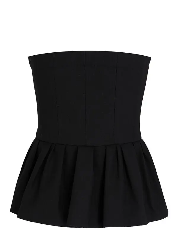 Maje Strapless Twill Peplum Top - Black