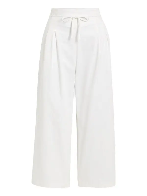 Carolina Herrera Cropped Wide-leg Cotton-blend Pants - White