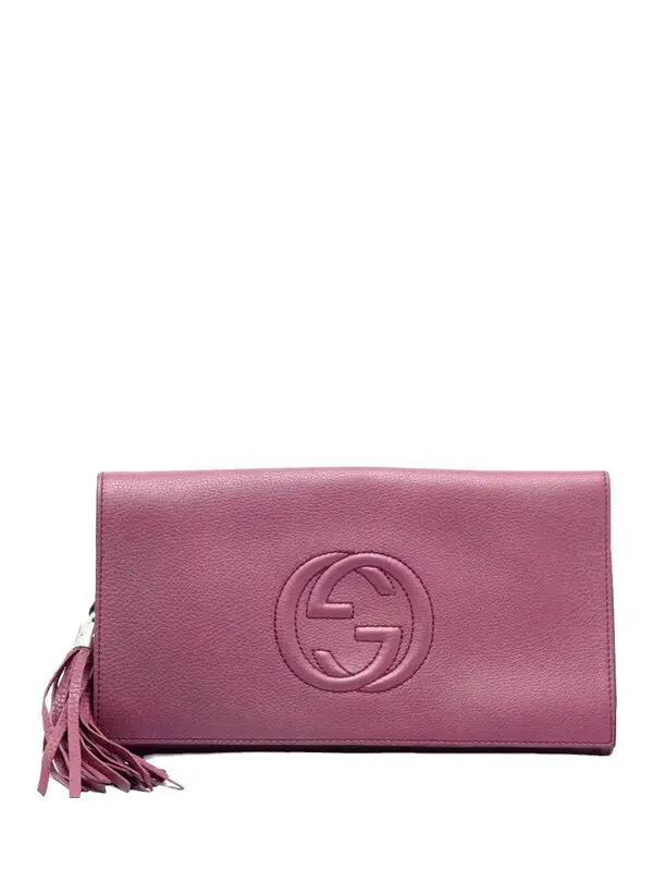 Gucci 2016-2026 Leather Soho Disco Clutch Bag - Pink