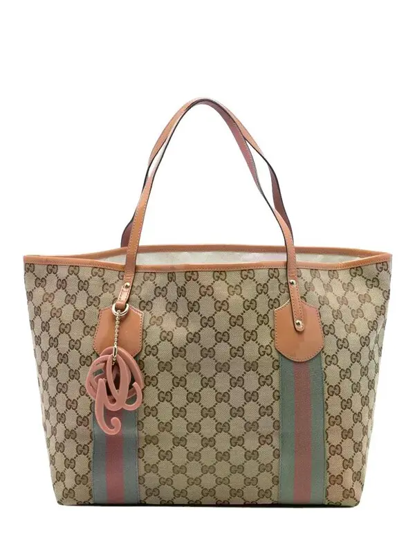 Gucci Gg Canvas Web Jolie Tote Bag - Brown