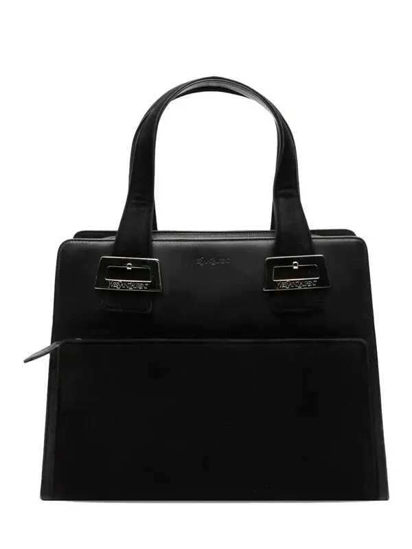 Saint Laurent 2000-2012 Leather And Tribute Suede Top Handle Bag - Black