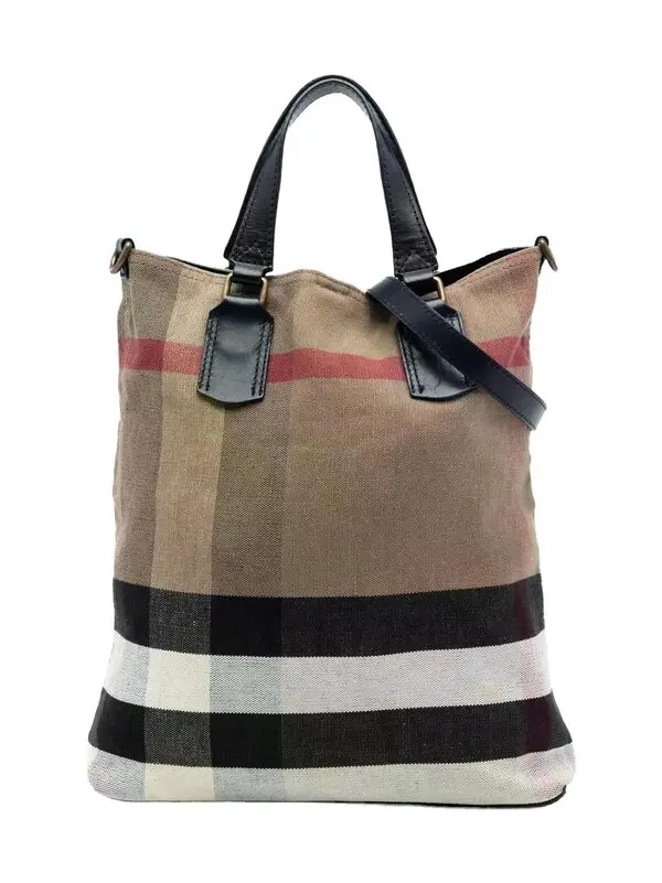 Burberry Mega Check Canvas Tottenham Brit Satchel - Brown