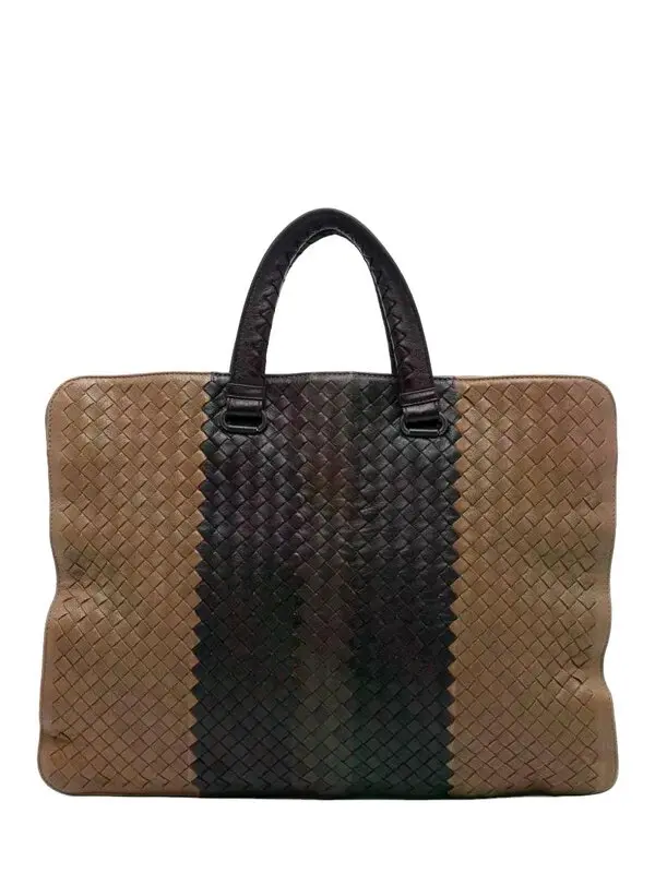 Bottega Veneta Nappa Intrecciato Club Fume Briefcase Business Bag - Brown