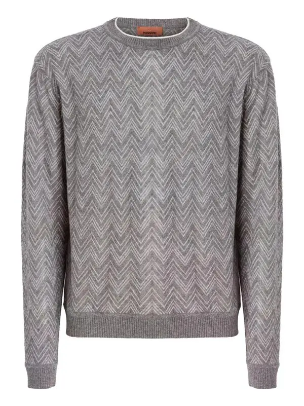 Missoni Zigzag-pattern Crew-neck Sweater - Grey