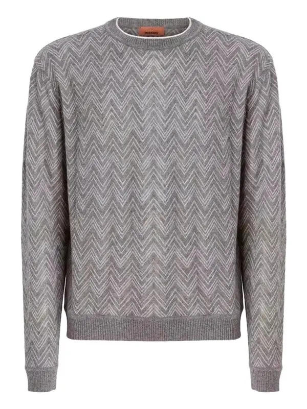 Missoni Zigzag-pattern Crew-neck Sweater - Grey
