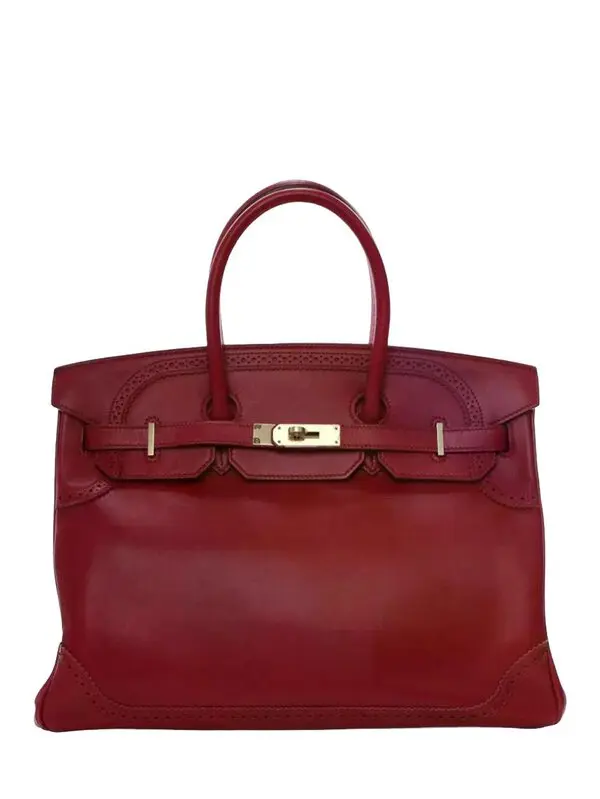 Hermès 2013 Tadelakt Ghillies Birkin Retourne 35 Handbag - Red