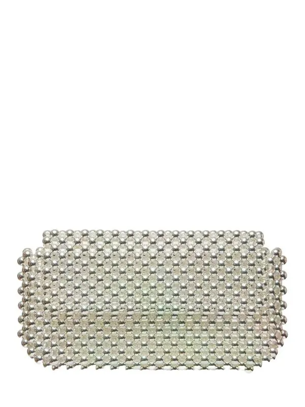 0711 TBILISI Clover Beaded Clutch - Silver