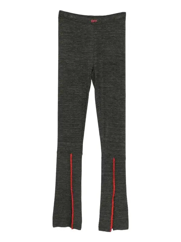 Off-White Logo-print Slit Trousers - Grey