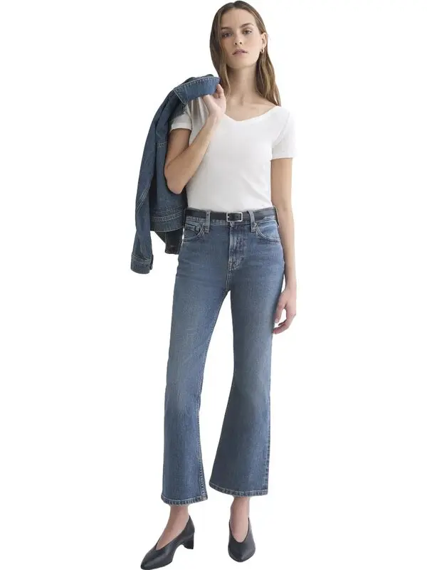 Everlane High-rise Kick Flare Jeans - Washed Indigo