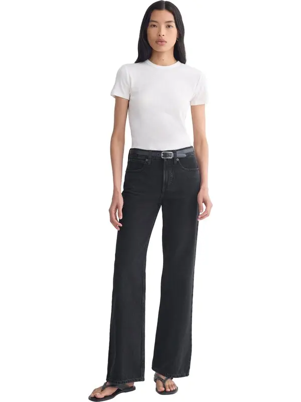 Everlane Relaxed Mid-rise Bootcut Jean - Black