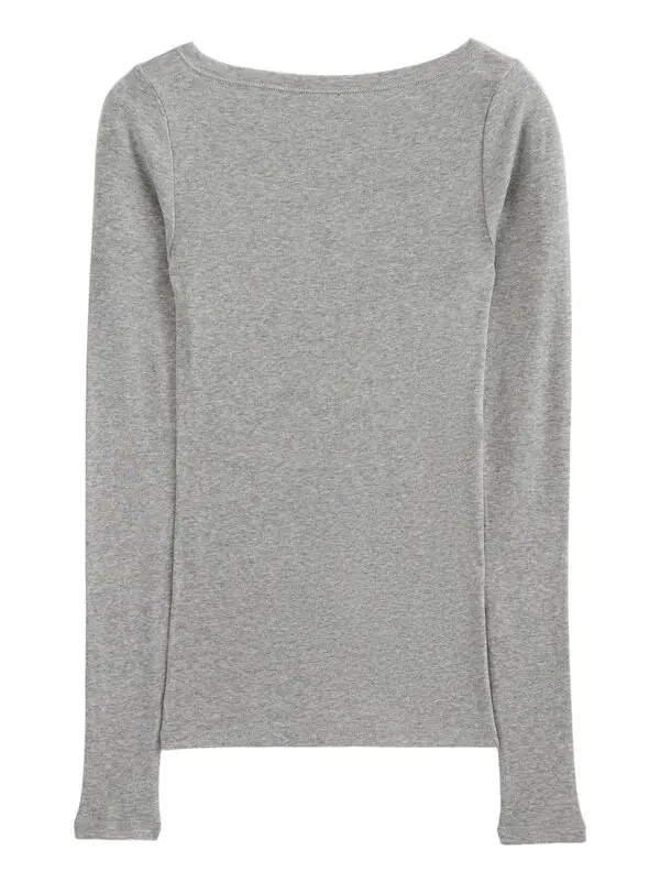 Everlane Tissue Boatneck Top - Grey