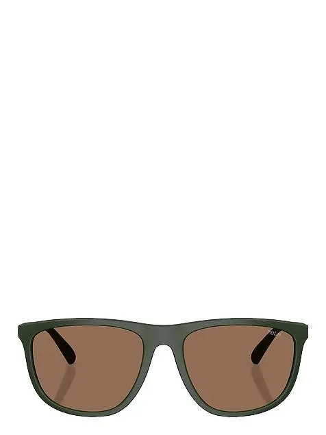 Polo Ralph Lauren Sunglasses - Matte Dark Green & Dark Brown