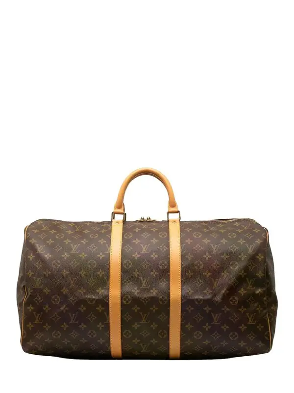 LOUIS VUITTON 1997 Monogram Keepall 55 Travel Bag - Brown