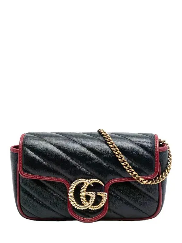 Gucci Gg Marmont Leather Crossbody Bag - Black