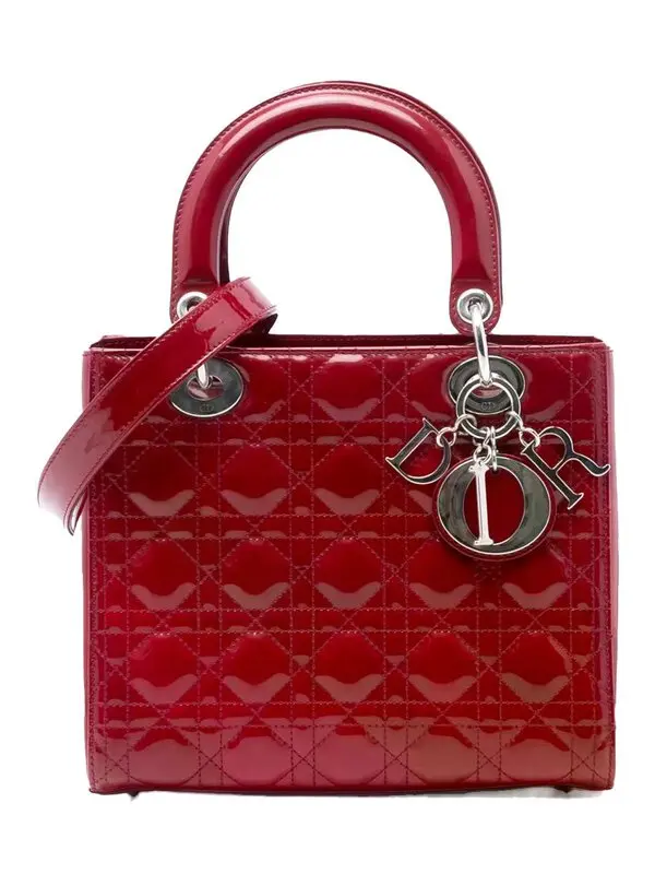 Dior 2016 Medium Cannage Lady Satchel - Red
