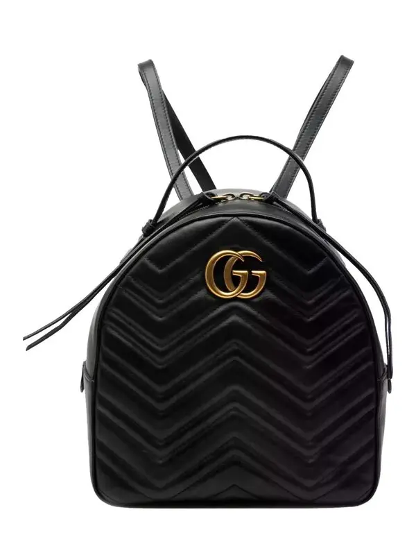Gucci Small Gg Marmont Matelassé Leather Backpack - Black