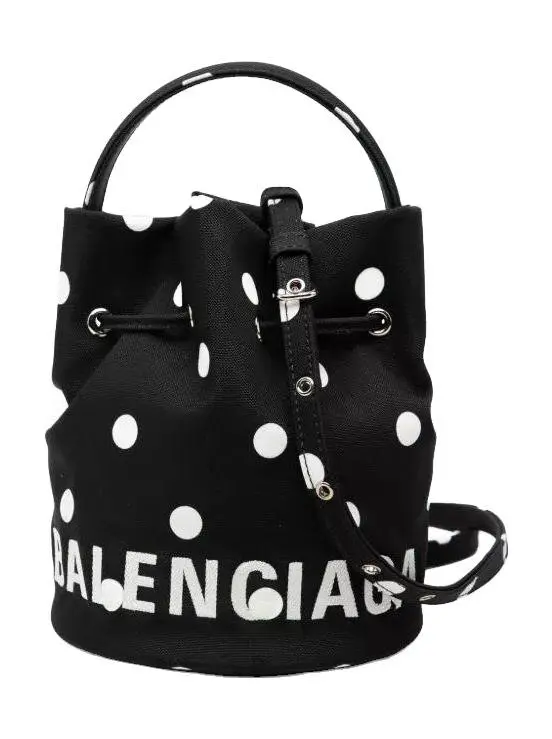 Balenciaga 2020 Dots Wheel Xs Bucket Bag - Black