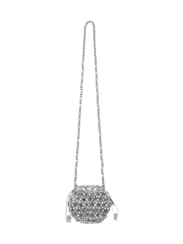 0711 TBILISI Thea Beaded Cross Body Bag - Silver