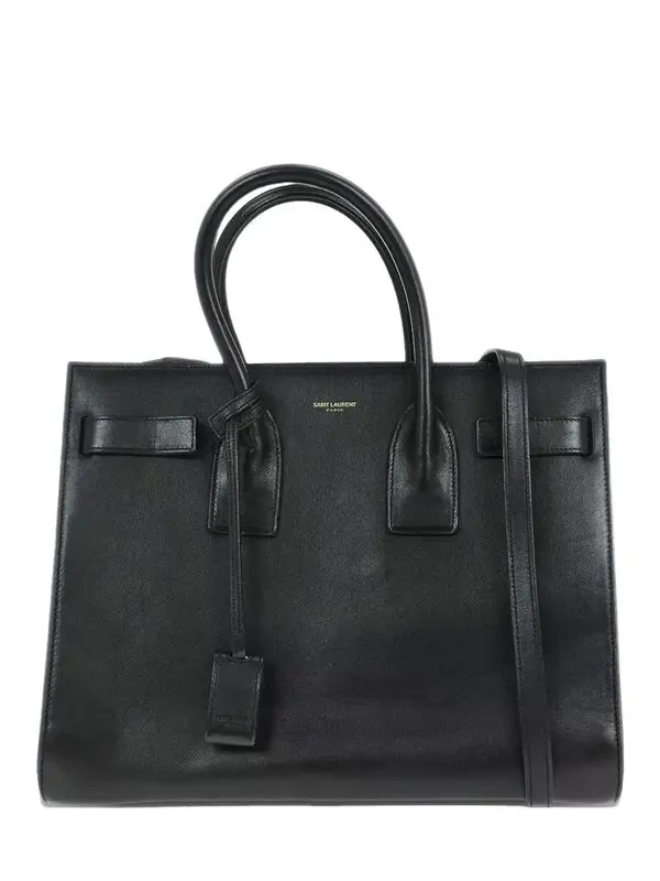 Saint Laurent Padlock Leather Tote Bag - Black