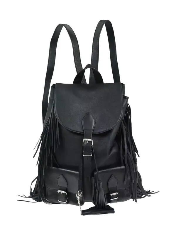 Saint Laurent 2016 Fringe Leather Backpack - Black