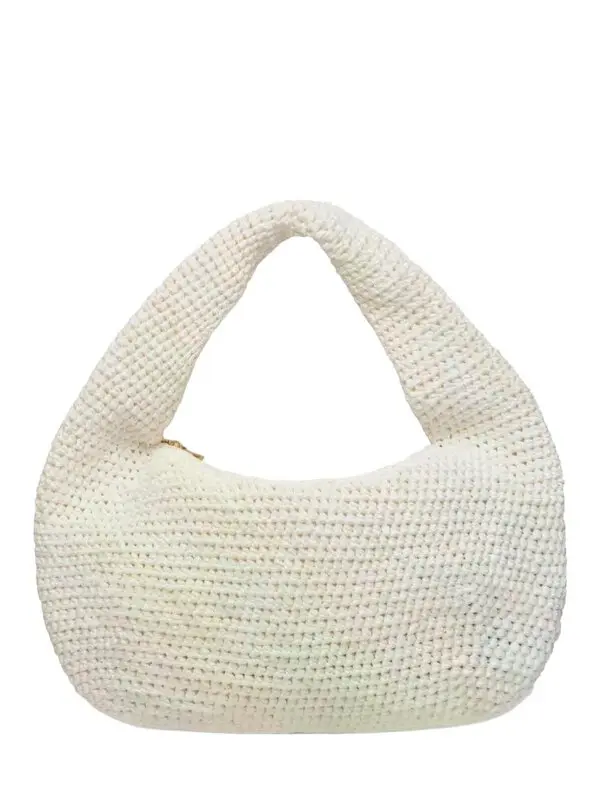 0711 TBILISI Ibiza Zip-top Shoulder Bag - White