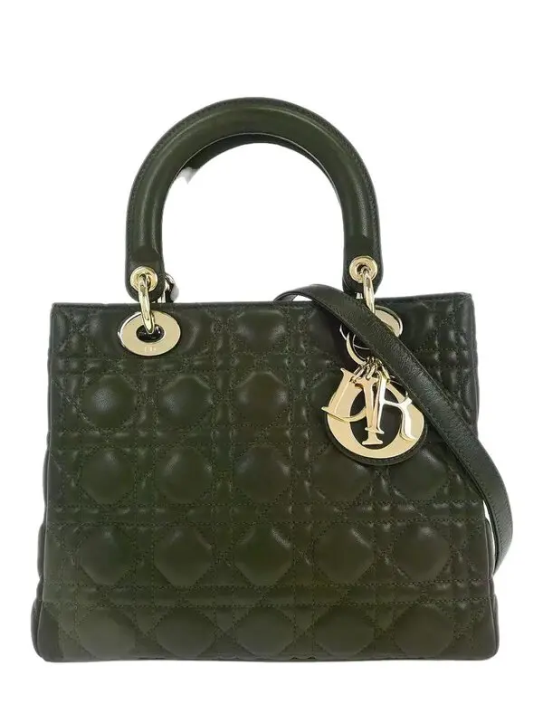 Dior 2010 Cannage 2way Tote Bag - Green