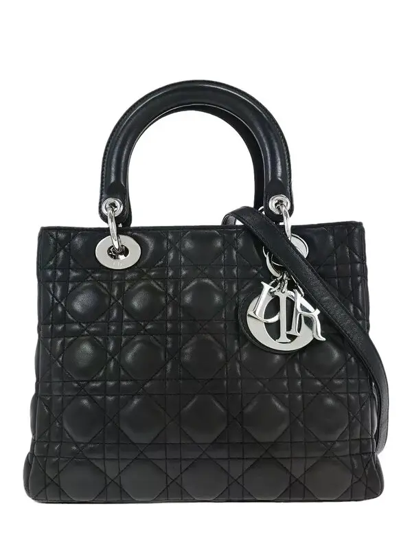 Dior 2010 Cannage 2way Tote Bag - Black