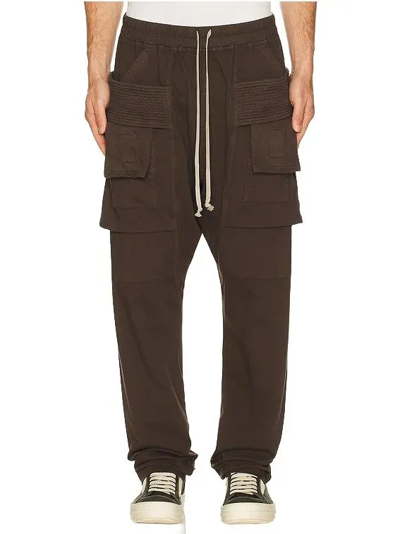 Rick Owens Creatch Cargo Drawstring In Grey - Dark Dust