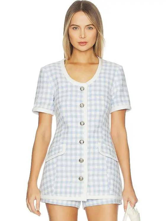 MAUDE CLUB Frances Jacket - Lightt Blue Gingham