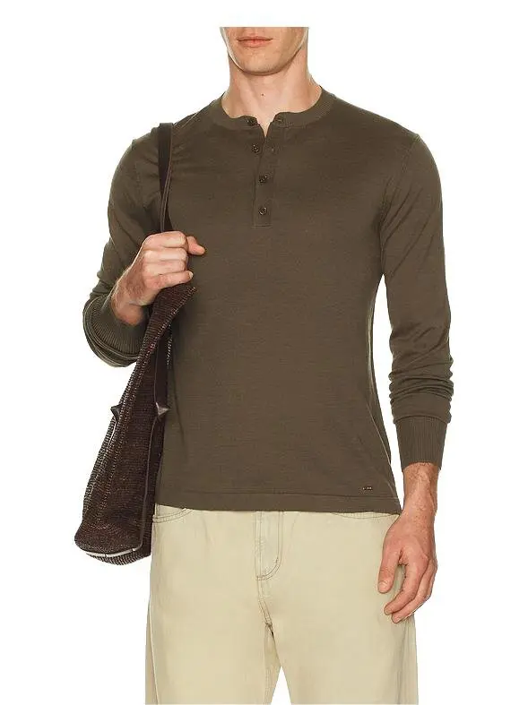 Simkhai Dolton Henley In Army - Sage