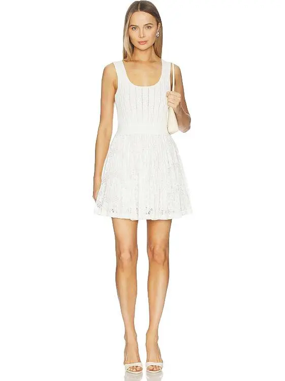 Simkhai Ellis Knit Lace Mini Dress - Ivory