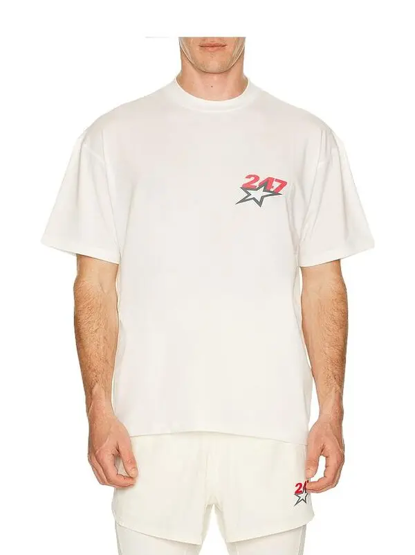 247 BY REPRESENT Team Star Print Oversized T-shirt In White - Flat White