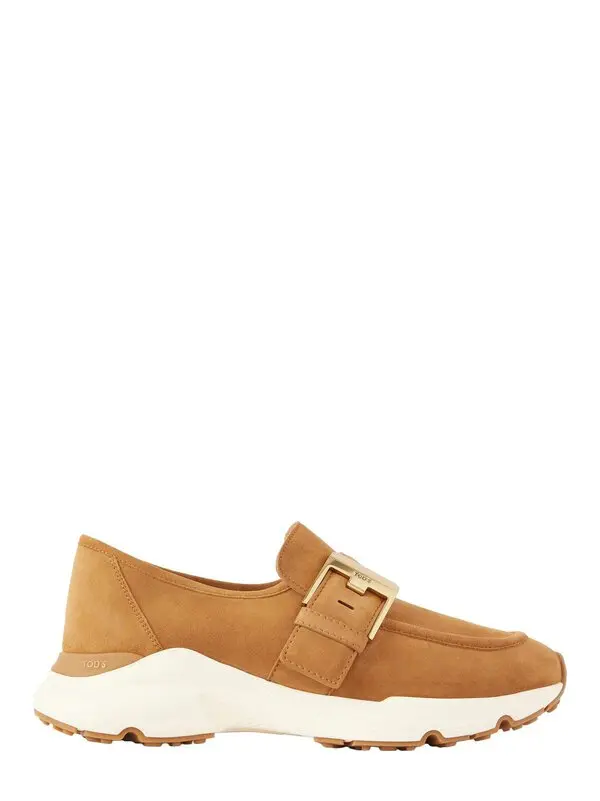 TOD'S Buckled Suede Sneakers - Brown