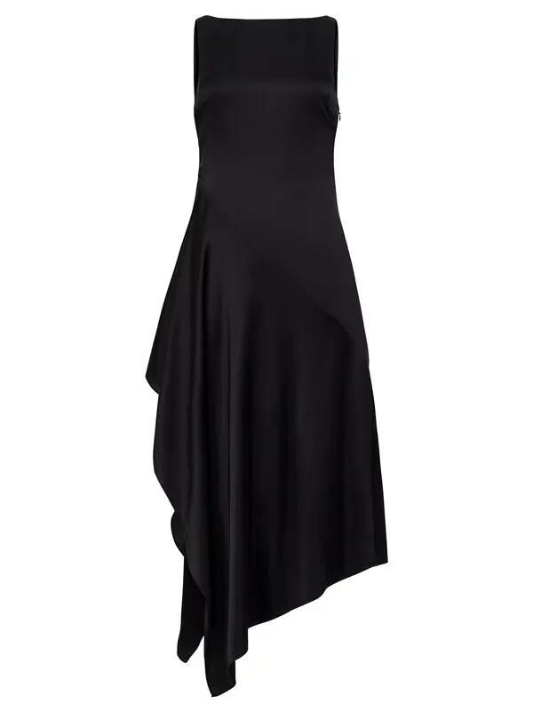 Azeeza Manisha Satin Midi Dress - Black