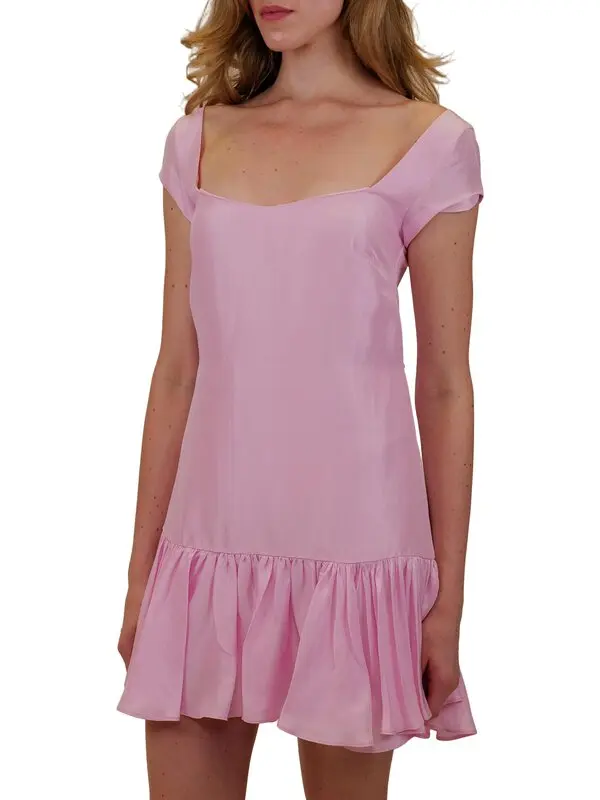 Azeeza Arti Raw Silk Mini Dress - Cherry Blossom