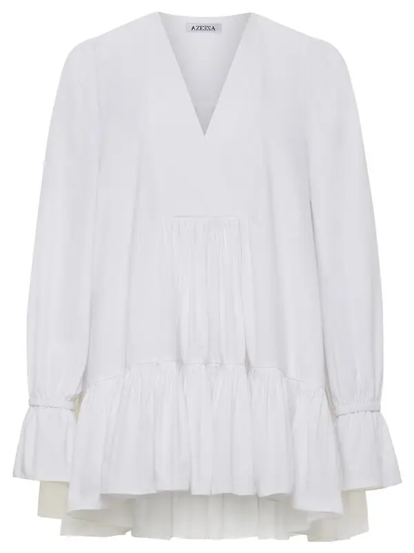Azeeza Thistle Poplin Mini Dress - White
