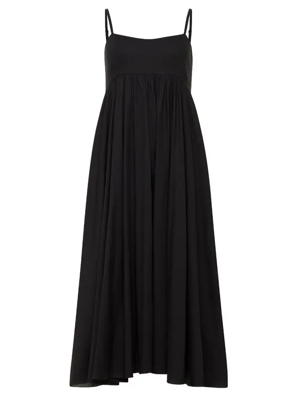 Azeeza Rachel Poplin Midi Dress - Black