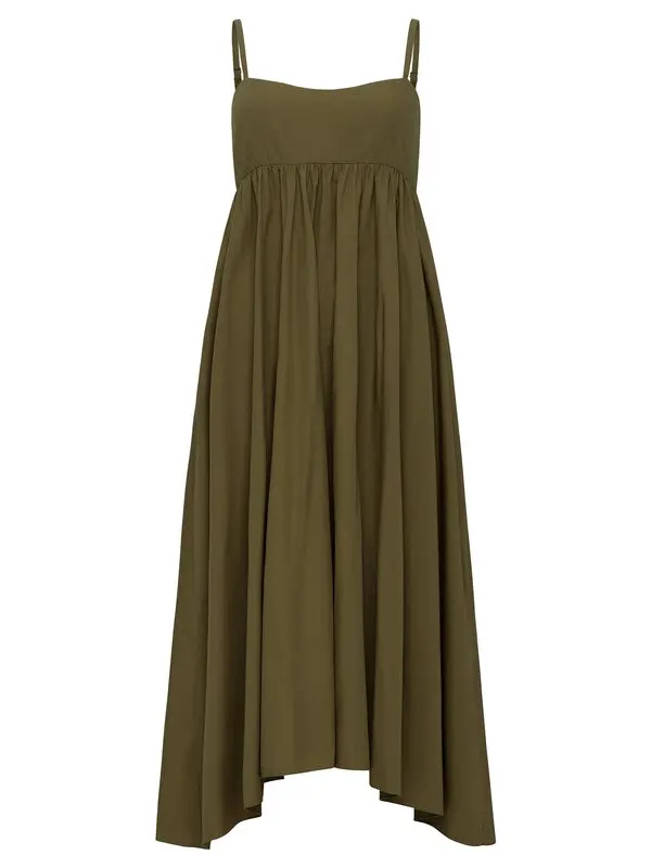 Azeeza Rachel Poplin Midi Dress - Olive