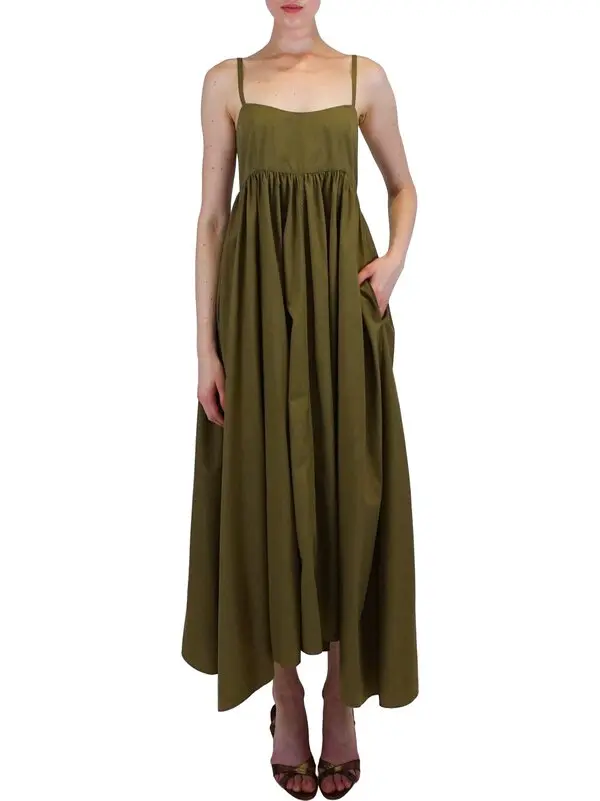 Azeeza Rachel Poplin Midi Dress - Olive