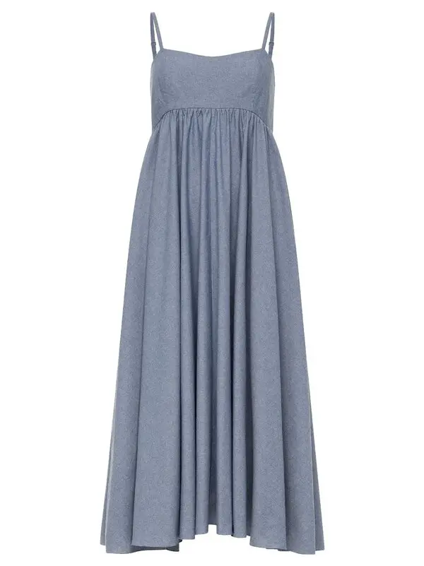 Azeeza Rachel Chambray Midi Dress - Medium Denim