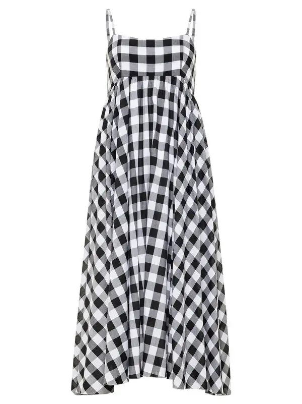 Azeeza Gingham Rachel Midi Dress - Black And White