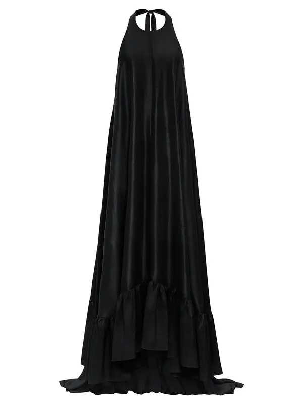 Azeeza Sadie Raw Silk Gown - Black