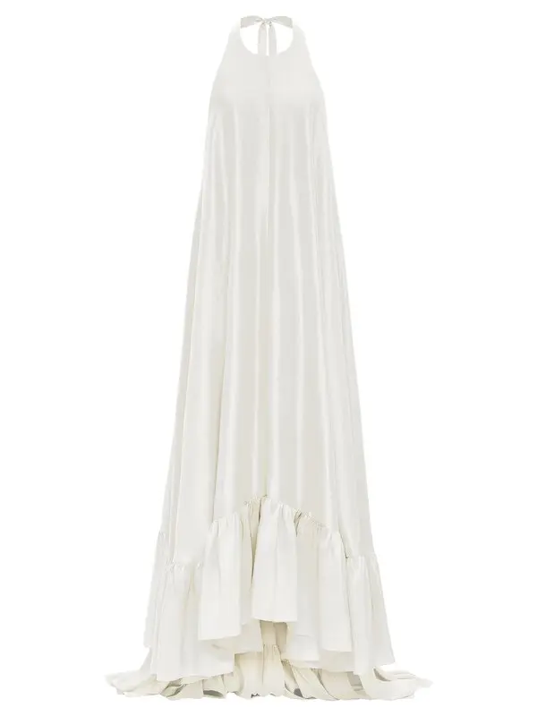 Azeeza Sadie Raw Silk Gown - White