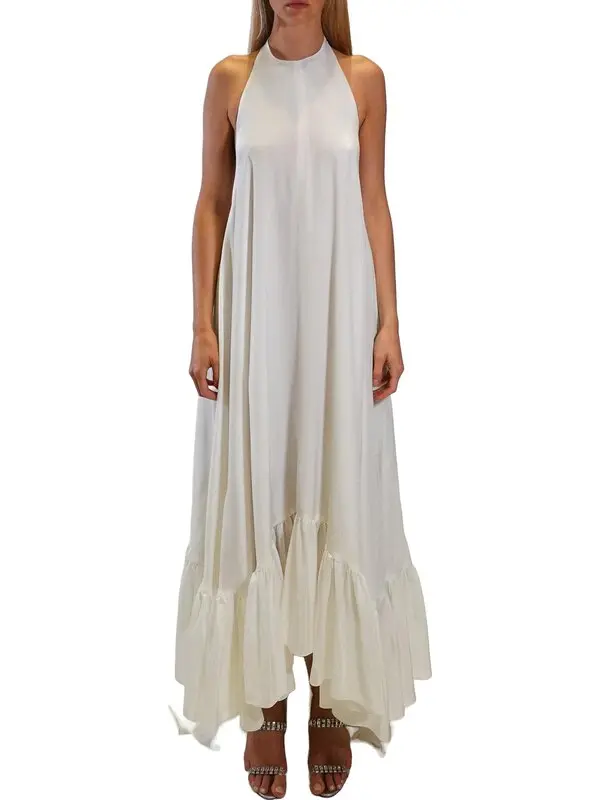 Azeeza Sadie Raw Silk Gown - White