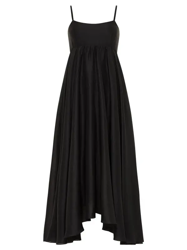 Azeeza Rachel Raw Silk Midi - Black