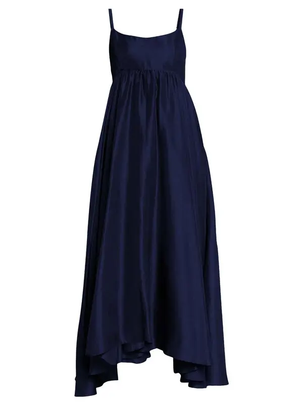 Azeeza Rachel Raw Silk Midi - Navy
