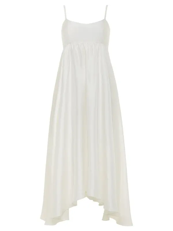 Azeeza Rachel Raw Silk Midi - White